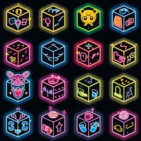 Premium Photo Set Of Playful Toy Boxes 32 Bit Pixel With Cartoon
