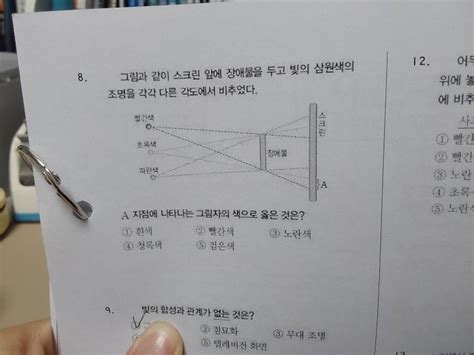 과학 문제 빛의 합성 지식in