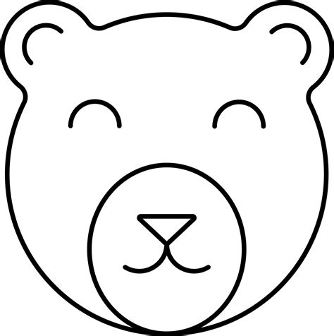 Teddy Bear Face Icon In Black Outline 24219282 Vector Art At Vecteezy
