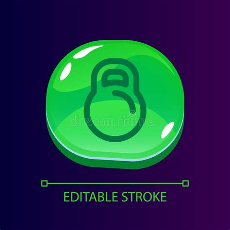 Kettlebell Glossy Ui Button With Linear Icon Stock Vector