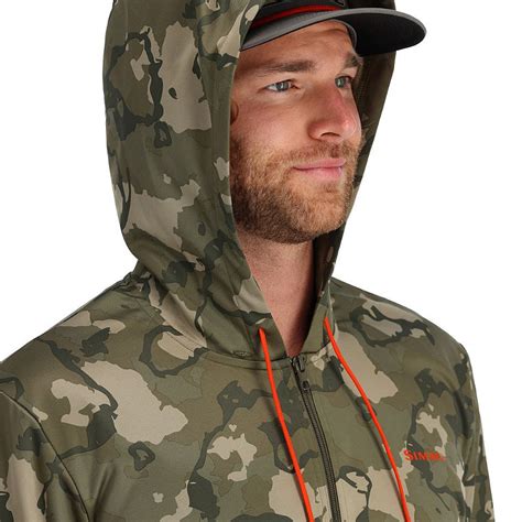 Simms Challenger Full Zip Hoody Regiment Camo Olive Drab Clothing T Shirts Hoodies