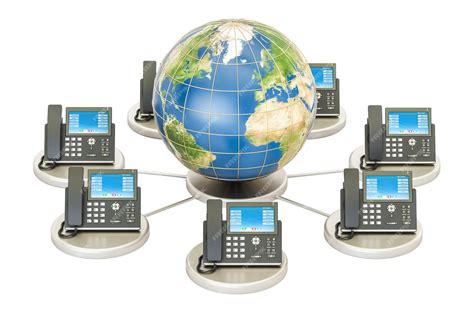 Premium Photo Voip Concept With Earth Globe Global Communication Concept 3d Rendering