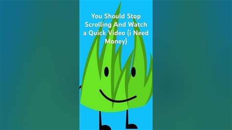 Grassy Needs Money Grassy Bfb Intro Ineedmoney Shorts Viral Youtube