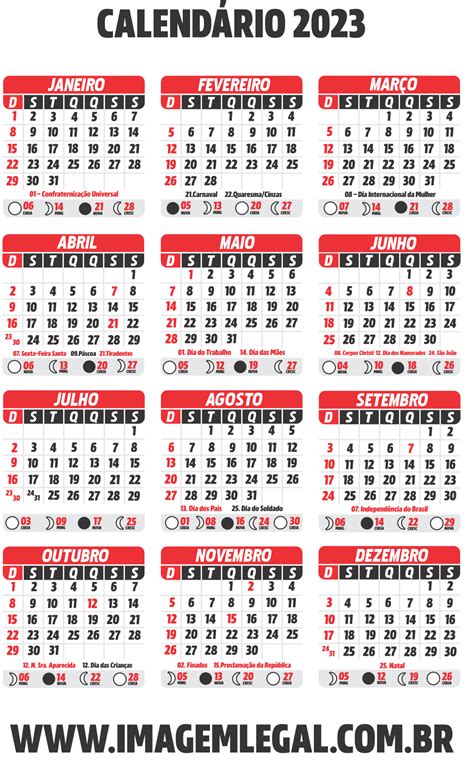 Calendário Para Imprimir 2023 Imagem Legal