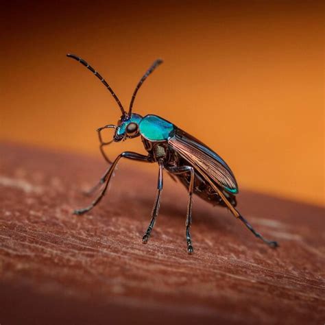 Premium Photo A Bug With A Blue Body And A Green Body