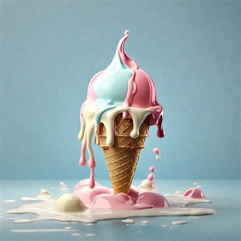 Premium Photo Melting Ice Cream