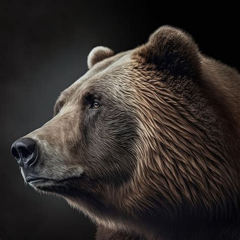 Premium Photo Grizzly Bear Portrait Ultra Realistic Generative Ai