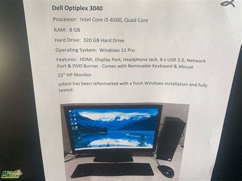 Dell Optiplex Computer With Hp Monitor Qty Michener Allen Auctioneering Ltd