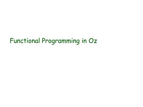 Ppt Multi Paradigm Programming In Oz For Natural Language Processing