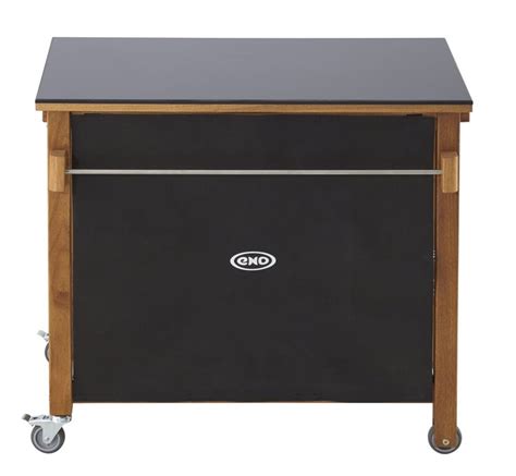 Desserte Plancha ENO Bois Et Plateau HPL Noir