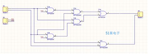 74LS00 74LS08 74LS32全加器的AD原理图和PCB源文件 模拟数字电子技术