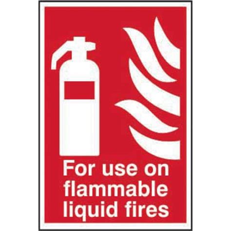 ‘for Use On All Flammable Liquid Fires Sign Self Adhesive Semi Rigid