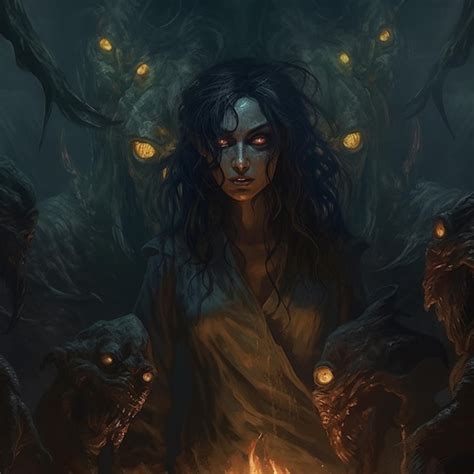 Premium Ai Image Animated Scary Woman Character Horror Scence