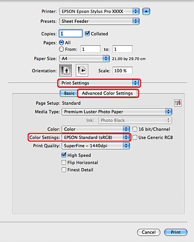 Color Adjustment By The Printer Driver