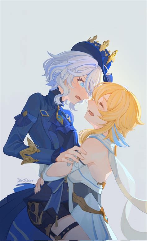 Lumine Carrying Furina ~ [genshin Impact] R Wholesomeyuri
