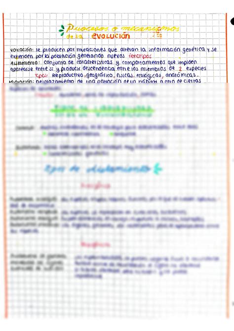 SOLUTION Procesos o mecanismos de la evolución Studypool