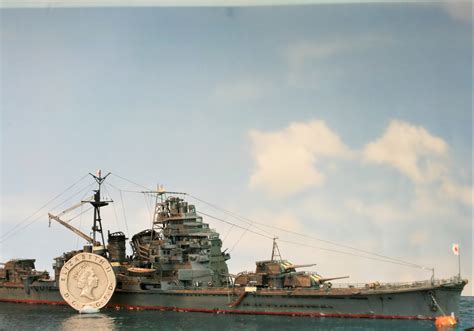 Ijn Cruiser Chokai Swinging At The Buoy Ready For Inspection