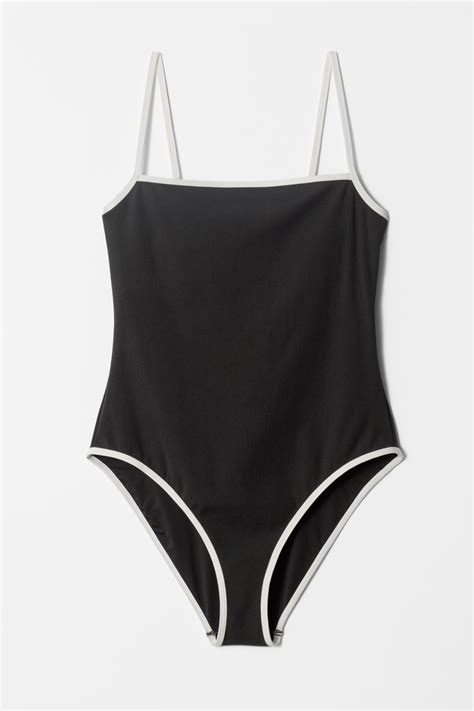 Costume Da Bagno Con Finiture A Contrasto Nerobianco Donna Handm It