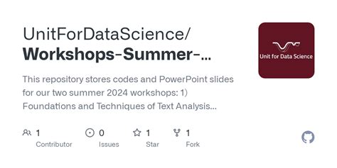 GitHub UnitForDataScience Workshops Summer This Repository Stores Codes And PowerPoint