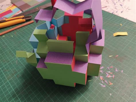 Paper Voxel Sphere 8 Steps With Pictures Instructables