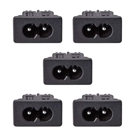 Uxcell C8 Panel Mount Plug Adapter 250v Ac 25a 2 Pins Iec Inlet