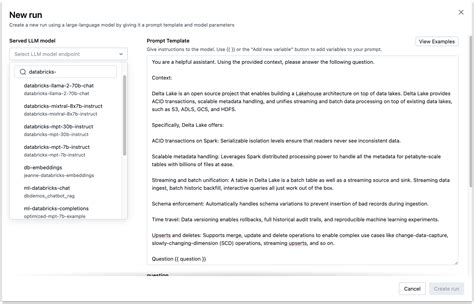 Using The Mlflow Prompt Engineering Ui — Databricks Devrel Example Notebooks