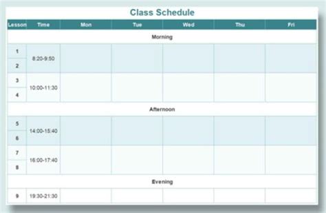 Hourly Schedule Template Excel