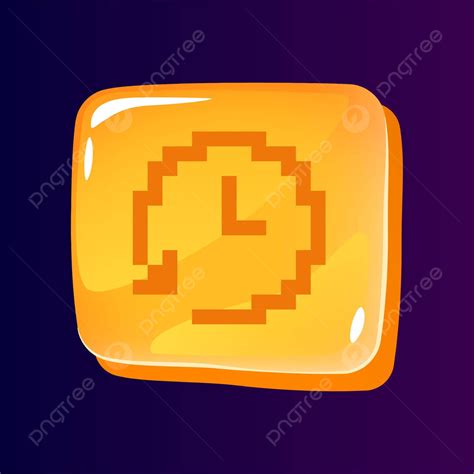 Tombol Ui Glossy Dengan Ikon Pixelated Untuk Memperbarui Timer Vektor