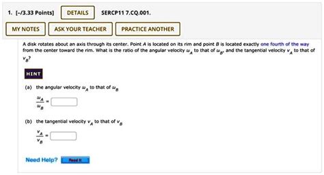 SOLVED A Disk Rotates About An Axis Through Its Center Point A Is Located On Its Rim And Point