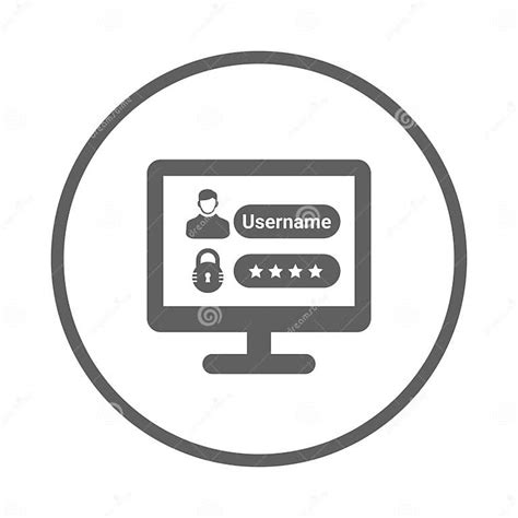 Account Login Password Icon Gray Vector Sketch Stock Illustration