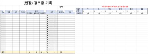 최고 편리한 축의금 조의금 경조사 자동계산 정리엑셀 크몽