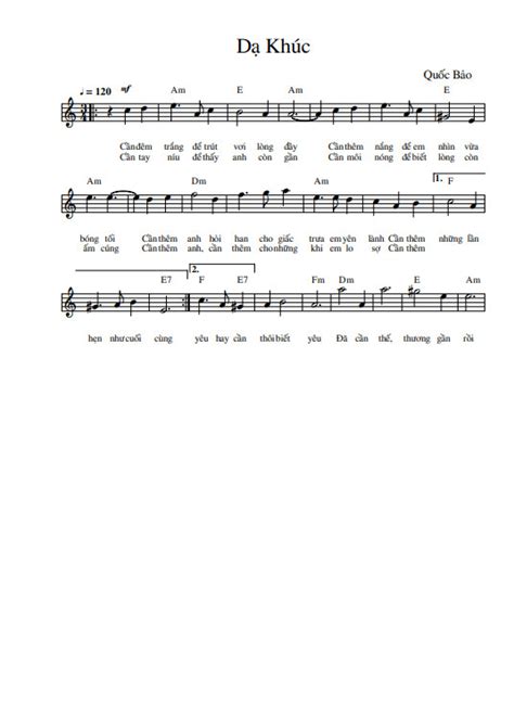 Dạ Khúc Sheet Nhạc Bách Khoa Tphcm
