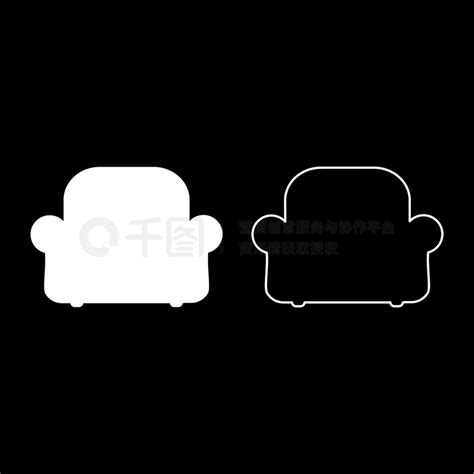 扶手椅网页UI 扶手椅轮廓躺椅家具客厅图标白色矢量插图平面风格简单图像集扶手椅剪影躺椅家具客厅图标白色矢量插图平面风格图像集 模板免费下载