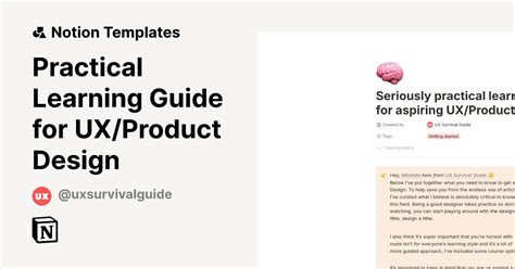 practical learning guide for ux product design template by ux survival guide notion marketplace