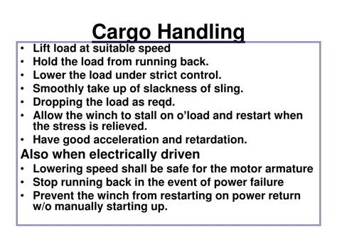 Cargo Handling Operations Meaning
