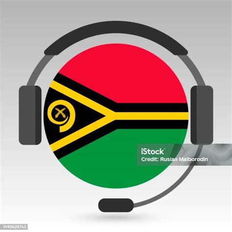 헤드폰을 가진 바누아투 국기 지원 표시 벡터 그림입니다 개념에 대한 스톡 벡터 아트 및 기타 이미지 개념 고객 서비스 담당자 공부 Istock