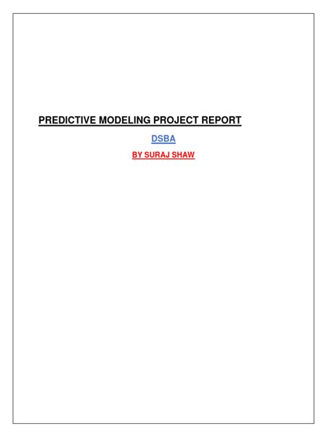 Predictive Modeling Projectt Pdf Receiver Operating Characteristic