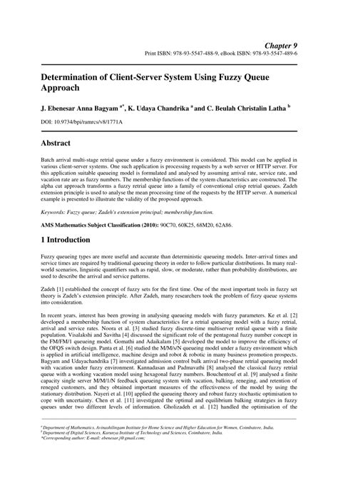 Pdf Determination Of Client Server System Using Fuzzy Queue Approach
