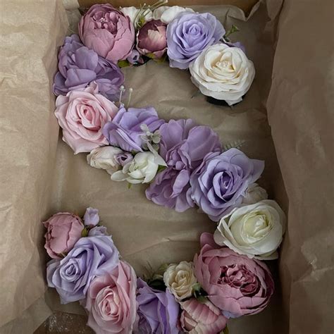 Floral Letter 15 19 24 Large Flower Letter Floral Initial Custom
