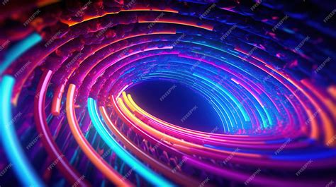 Premium Ai Image A Glowing Spiral Of Neon Lights