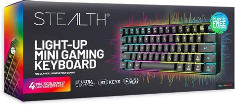 Stealth Light Up Ultra Compact Mini Gaming Keyboard Black