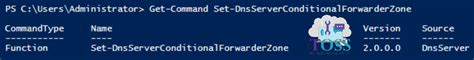 set dnsserverconditionalforwarderzone powershell cmdlets toss