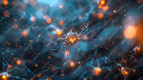 Exploring Neuron Cells In A Microscopic View For Neural Network Research Concept Neuron Cells