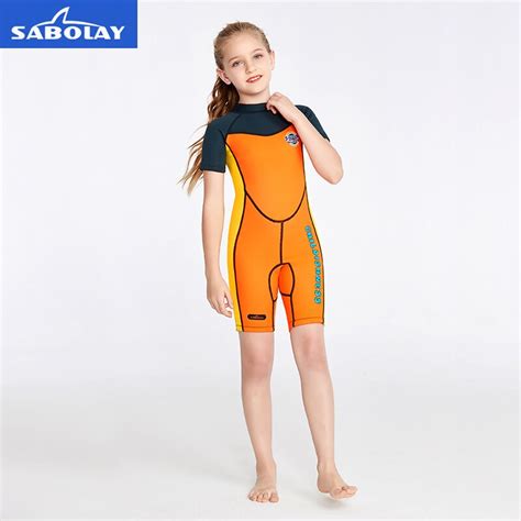 Meisje Wetsuit Neopreen Een Stuk Swimwears Duikpak Grandado