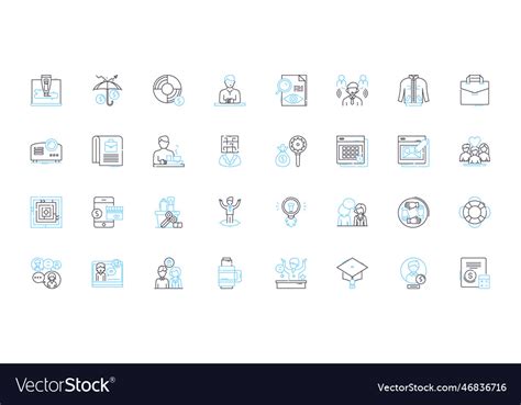 Construction Tools Linear Icons Set Hammer Saw Vector Image
