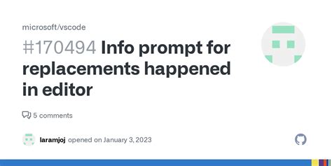 info prompt for replacements happened in editor · issue 170494