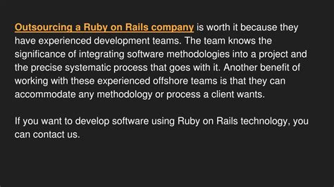 Ppt Why Outsource A Ruby On Rails Development Company Powerpoint