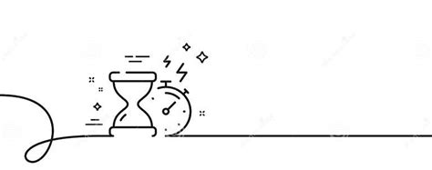 hourglass timer line icon stopwatch time sign continuous line with