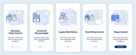 Controlling Inflation Light Blue Onboarding Mobile App Screen Stock Vector Illustration Of