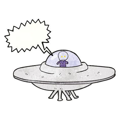 Hand Speech Bubble Textured Cartoon Alien Flying Saucer 45010485 Png